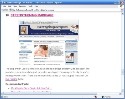 Top 10 Women’s Blogs | StrengtheningMarriage.com